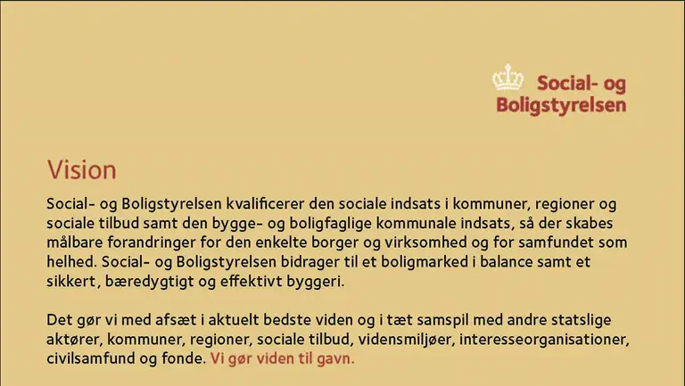 Strategi, mål og resultater | Social- og Boligstyrelsen